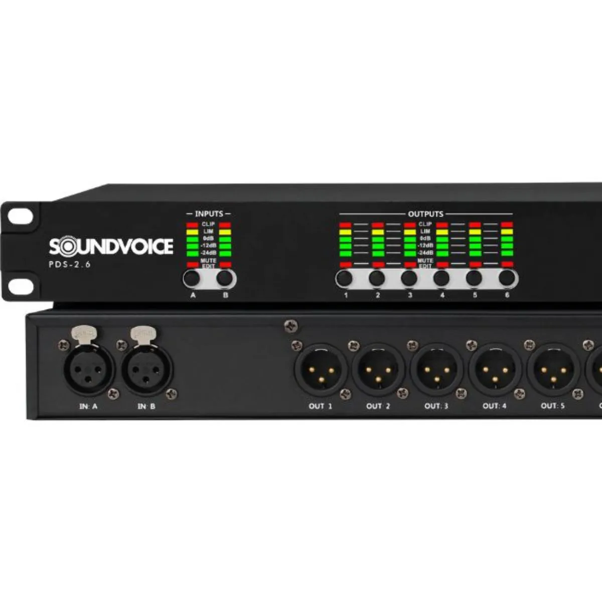 Processador Digital PDS-2.6 Soundvoice 2 Entradas 6 Saídas
